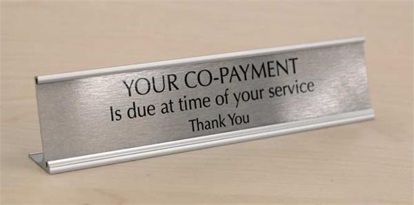 CoPay Desk Signs | Co Pay is Due Sign — Medical Office Signs