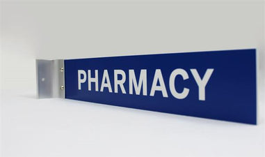 Double Sided Corridor Sign | Laser Engraved Hallway Flag Sign — Medical ...