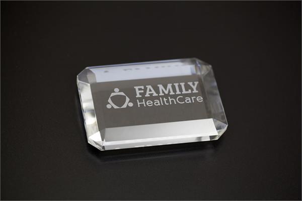 Sand Carved Crystal Paperweight — Medical Office Signs