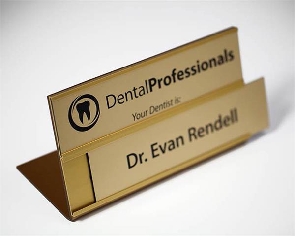 Interchangeable Double Insert Desk Sign | Doctors Availability Name ...
